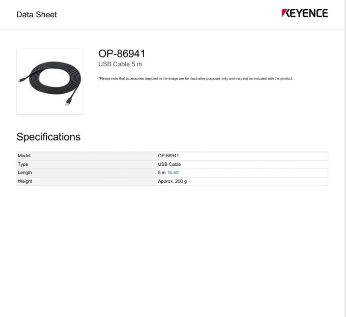 KEYENCE OP 86941 안전 레이저 초음파 레벨 미터 USB 5m